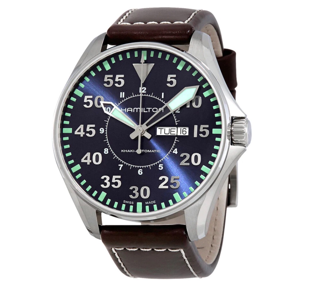 Hamilton Khaki Aviation Pilot Day Date Auto 46mm H64715545, Luxury ...