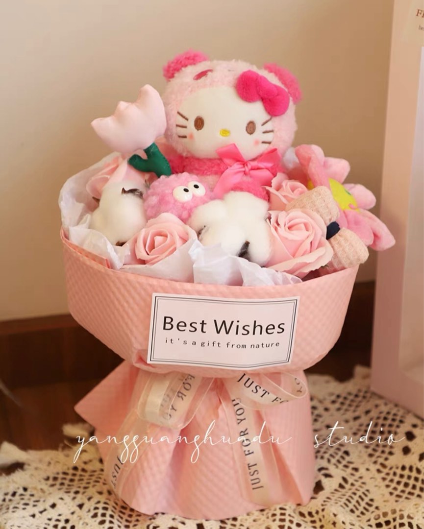 Hello Kitty Plush Bouquet, Hobbies & Toys, Stationery & Craft, Flowers ...