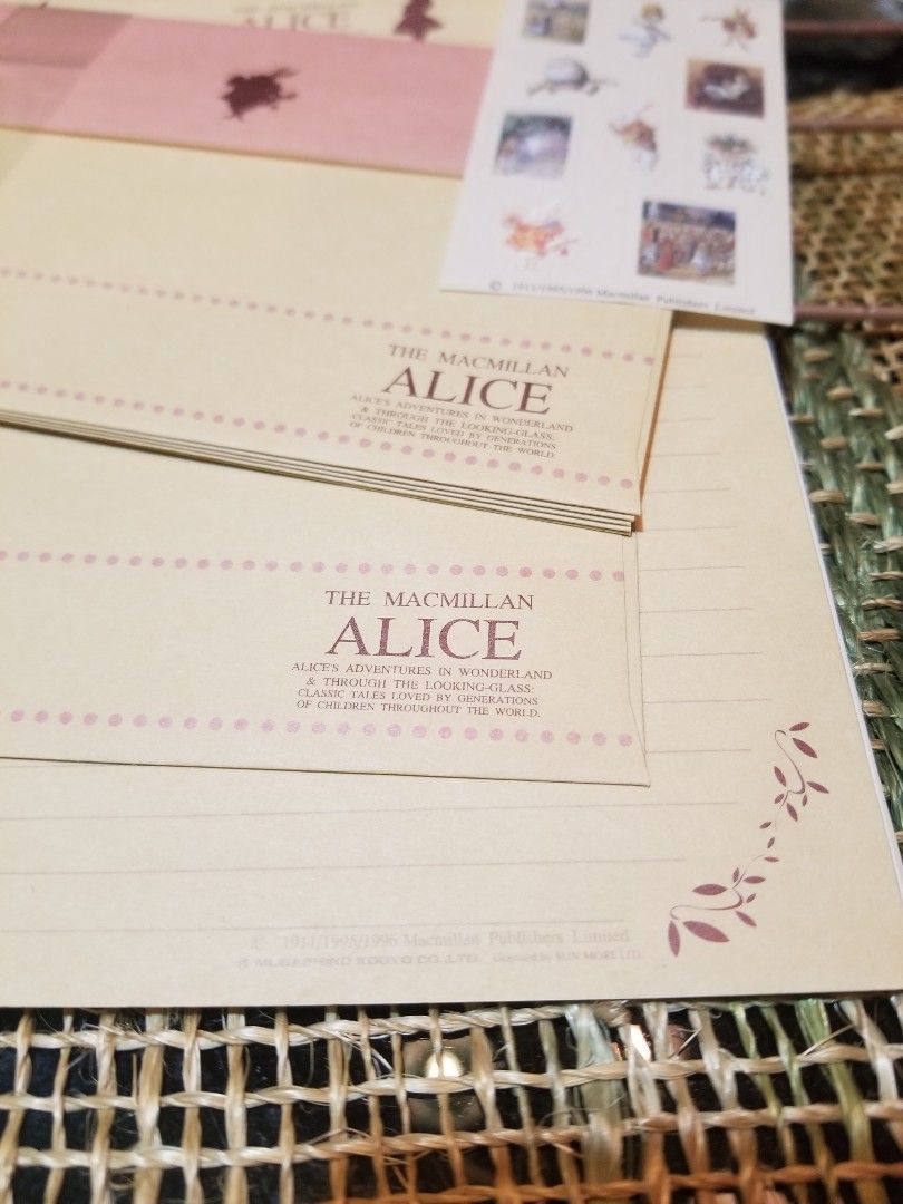 Japan Quality ThevMacmillan Alice Letter pad 15cmx20cm, Hobbies & Toys ...