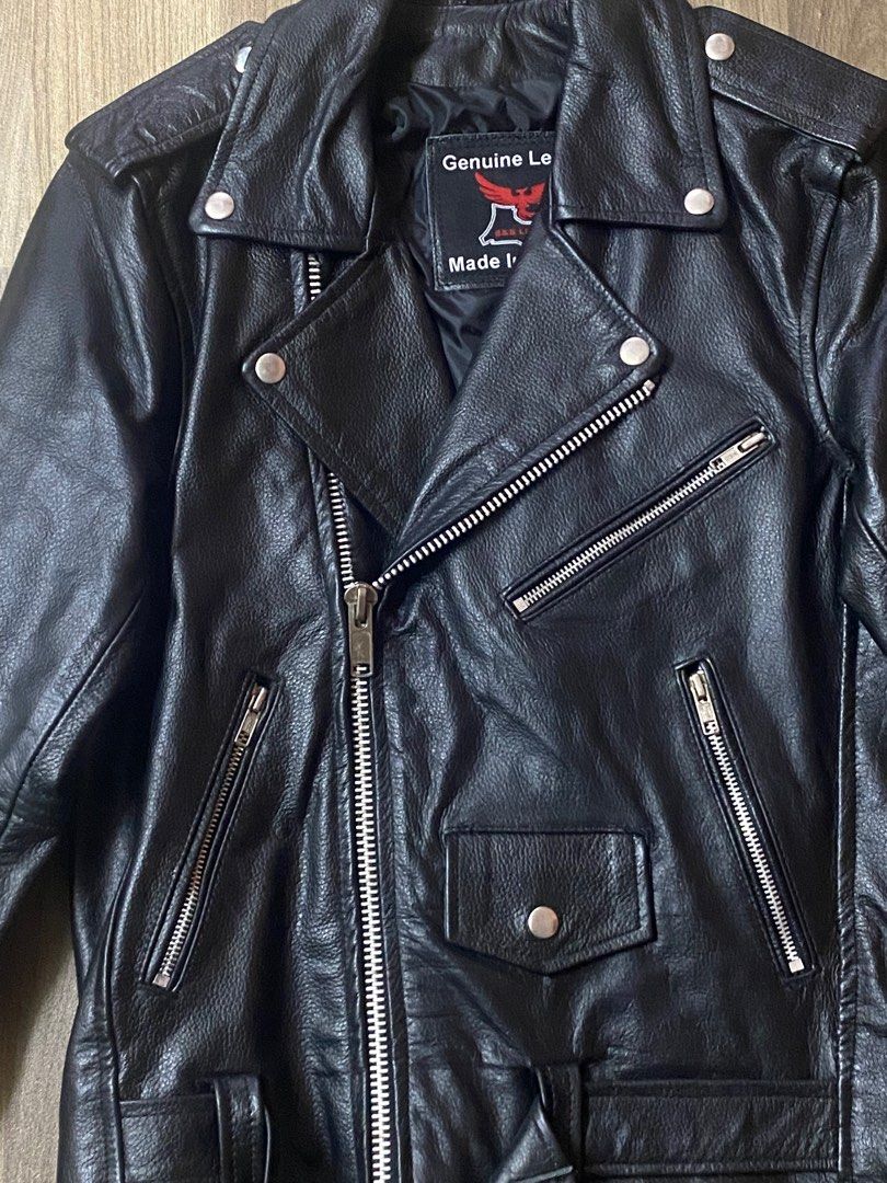 Leather Jacket Kulit, Men's Fashion, Activewear on Carousell