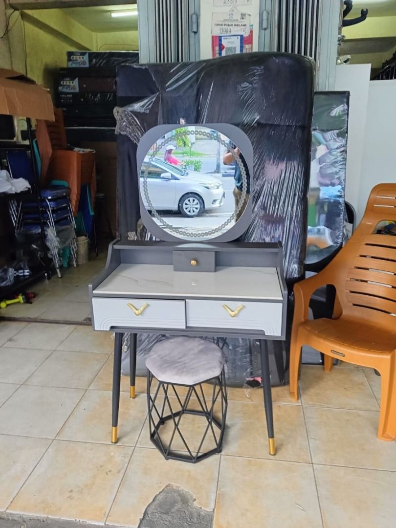 Meja Rias Marmer Lampu LED IMPORTA TYRA Dressing Table Import Marble ...