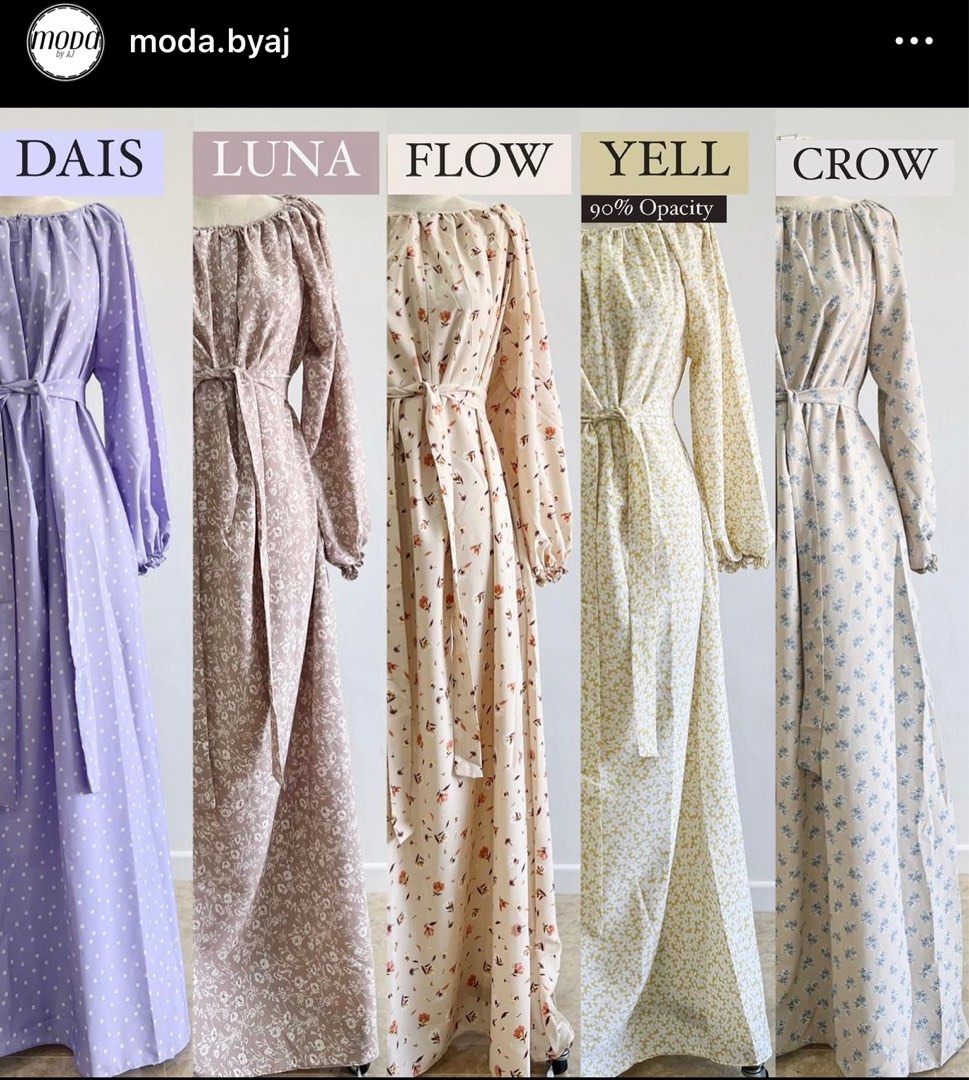 Mods By AJ Gathered Dress (Crow), Women's Fashion, Muslimah Fashion ...