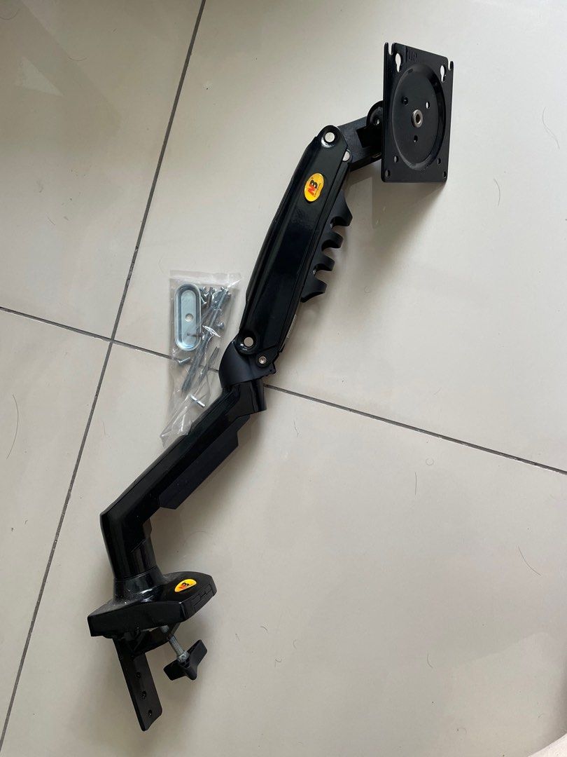 Monitor stand, attached to table. Holder with spring monitor arm ...