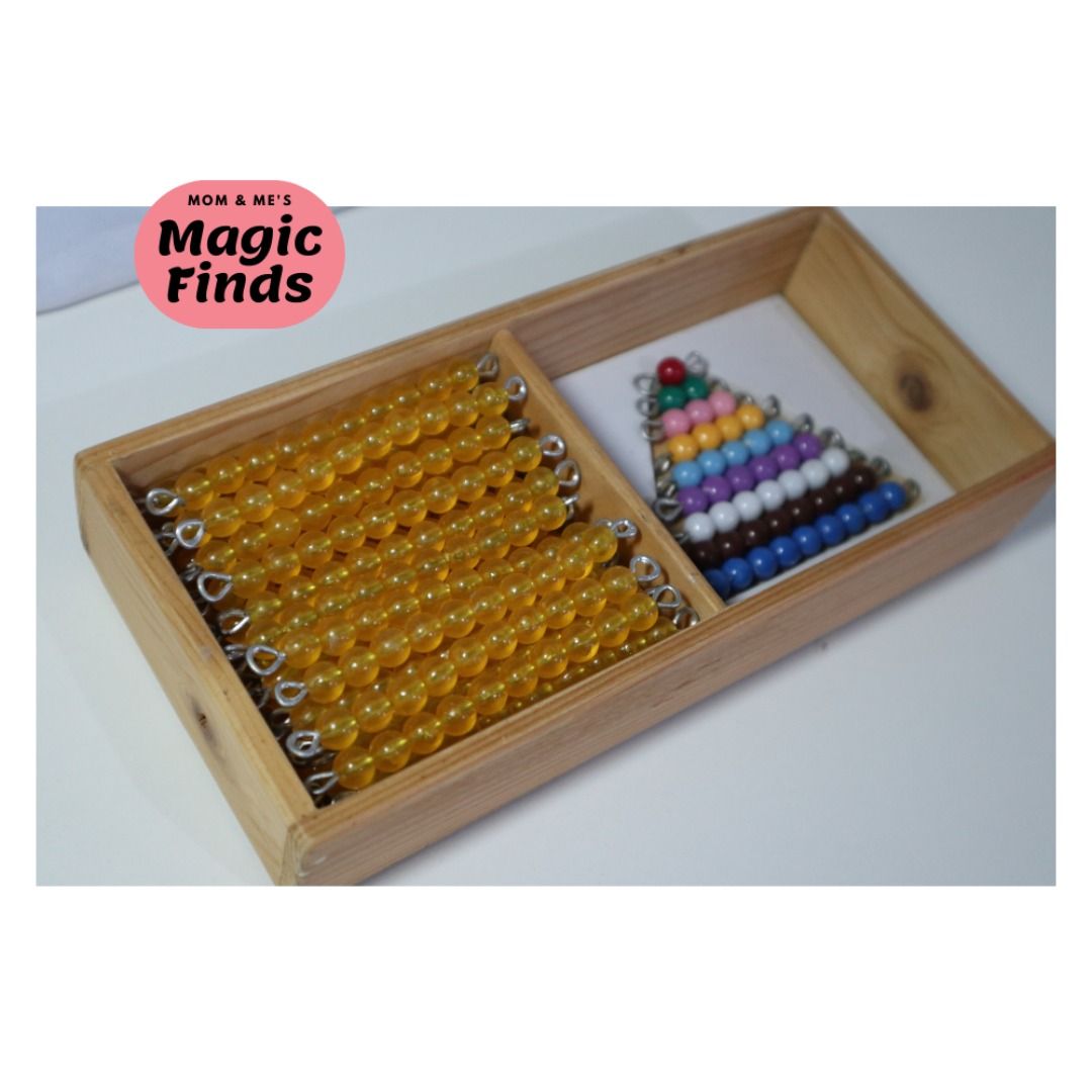 Montessori Bead Stair with Tray + Tens Bar for Introduction to Decimals ...