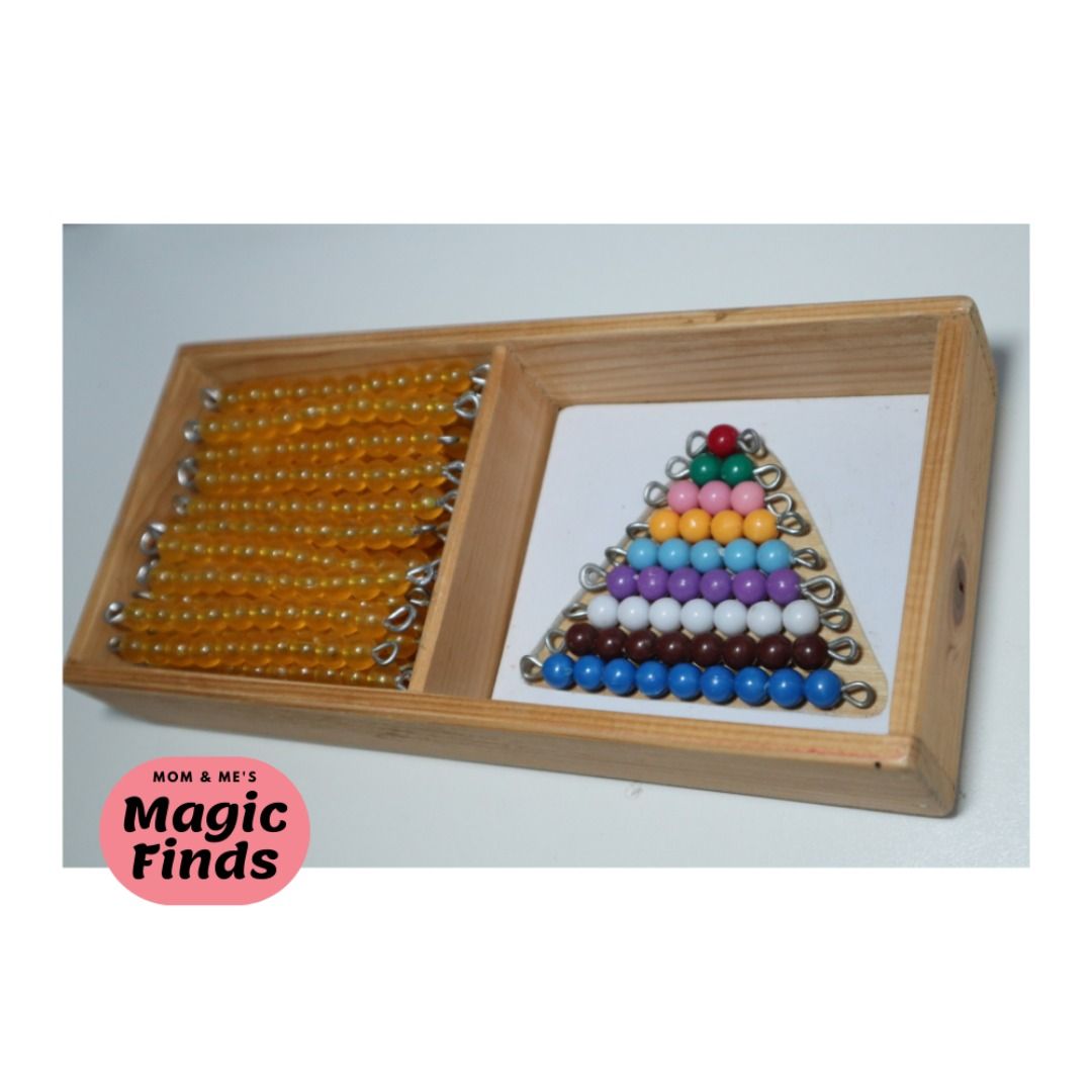 Montessori Bead Stair with Tray + Tens Bar for Introduction to Decimals ...
