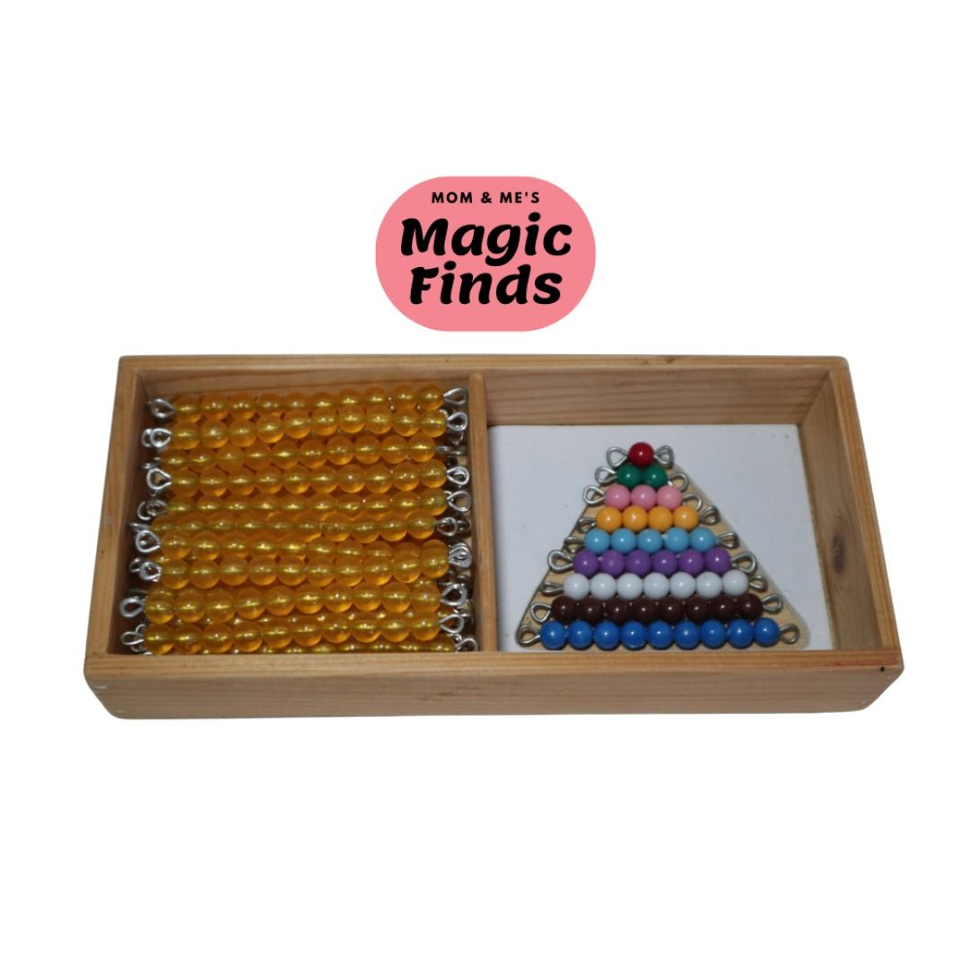 Montessori Bead Stair with Tray + Tens Bar for Introduction to Decimals ...