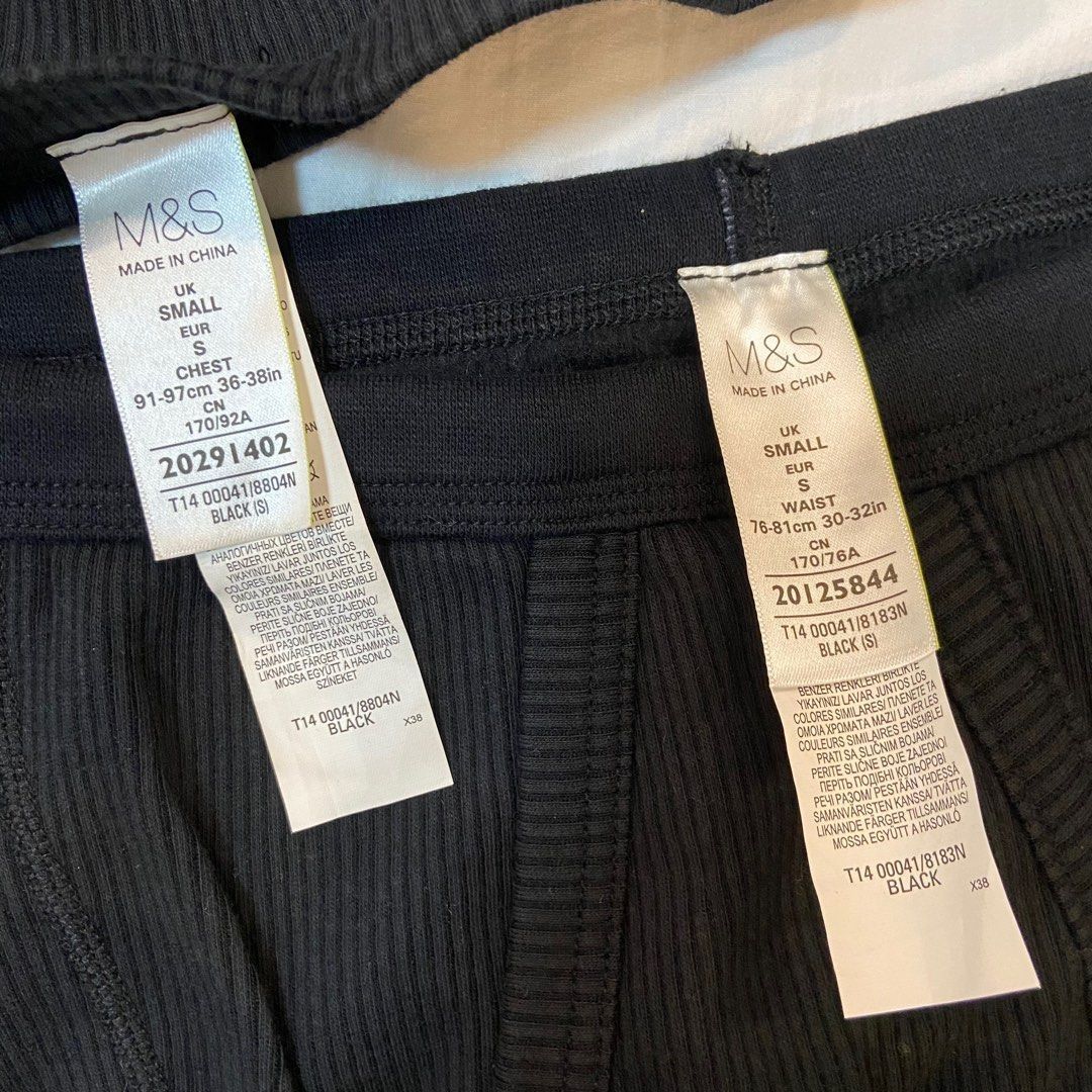 M&S Mark & Spencer Men's Inner Wear Top and Bottom Set Bundle 'Black ...