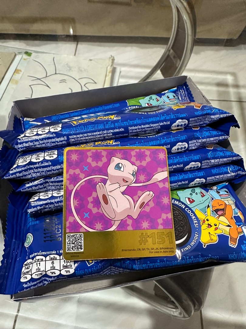 Oreo 寶可夢 夢幻 小卡, 書籍、休閒與玩具, 收藏、紀念品, 其他古董在旋轉拍賣