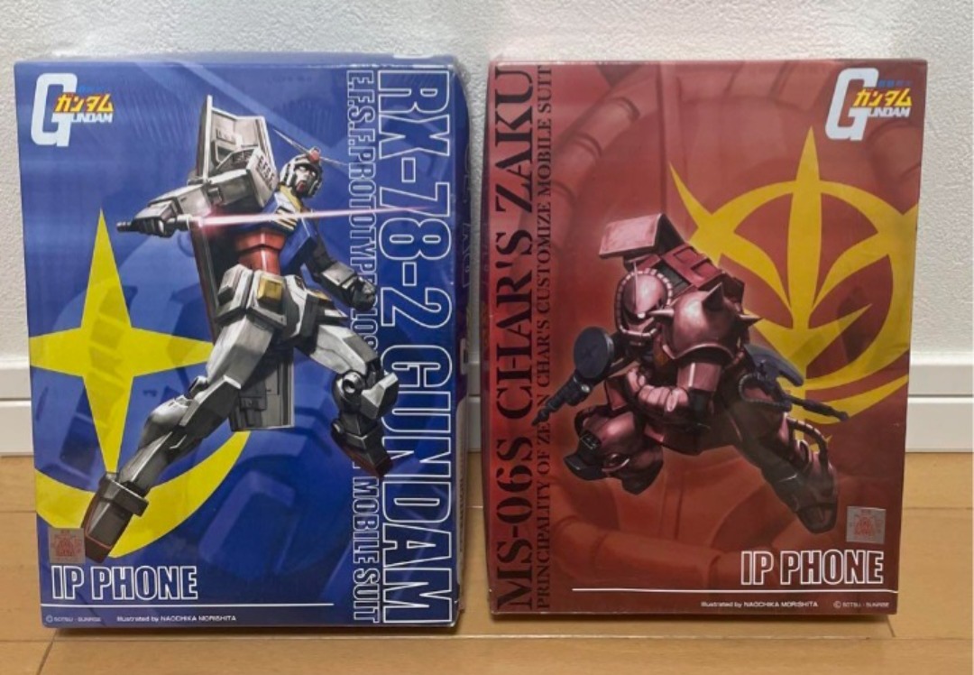 (SET of 2) Gundam IP Phone Set [RX-78-2 Gundam & MS-06S Zaku II ...