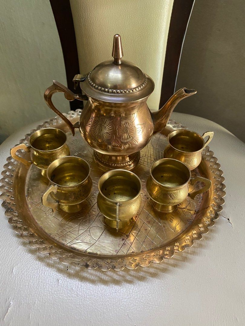 Set Teko tembaga lama, Furniture & Home Living, Kitchenware & Tableware ...