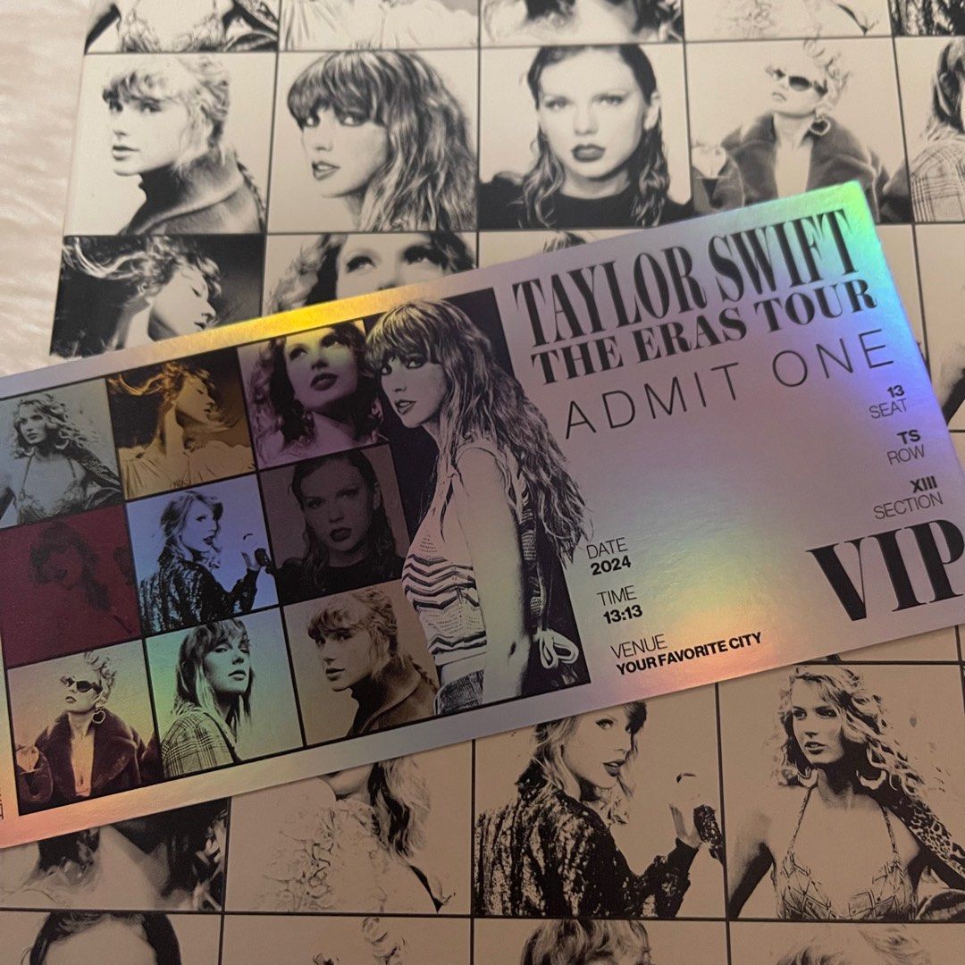 Taylor Swift Eras Tour 2024 vip ticket + VIP merch (complete), Hobbies ...