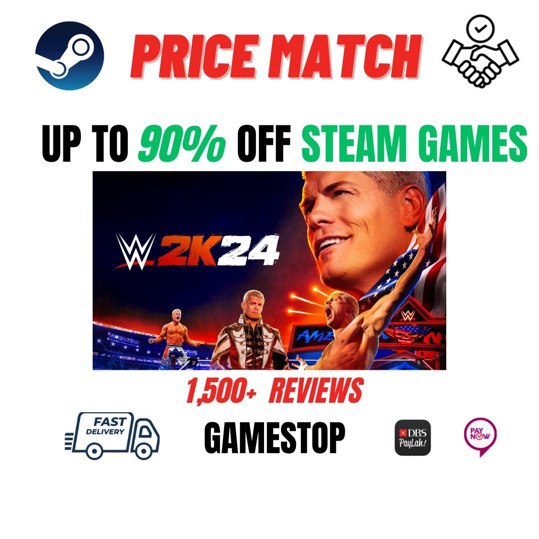 WWE 2K24 [Steam Games], Video Gaming, Video Games, Others on Carousell