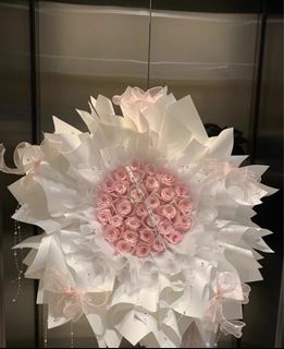 52 Stalks DIY Everlasting Heart-Shape Classic Red Rose Preserved Flower ...