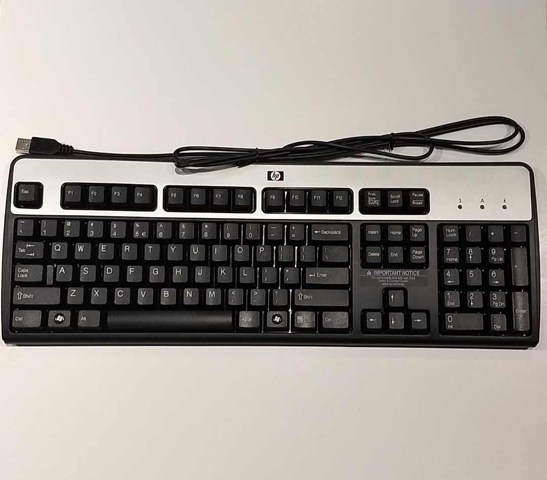 全新有包裝盒 HP Keyboard USB 鍵盤 惠普 經典款, 電腦＆科技, 電腦周邊及配件, 電腦鍵盤及相關產品 - Carousell