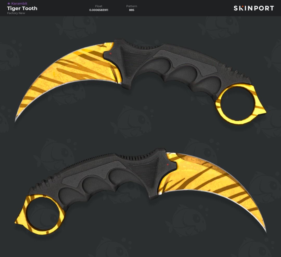 Karambit | Tiger Tooth (Factory New), Video Gaming, Video Games, Others ...