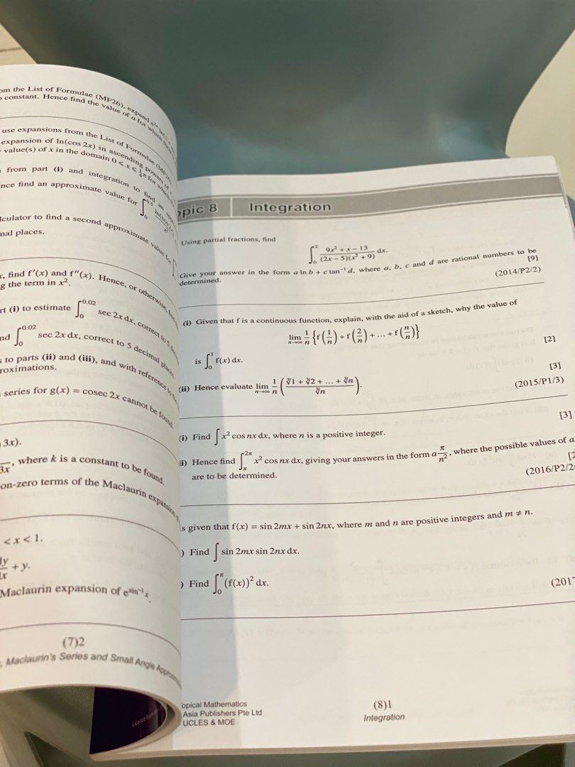 A Levels H2 Mathematics Topical TYS 2013 to 2022, Hobbies & Toys, Books ...