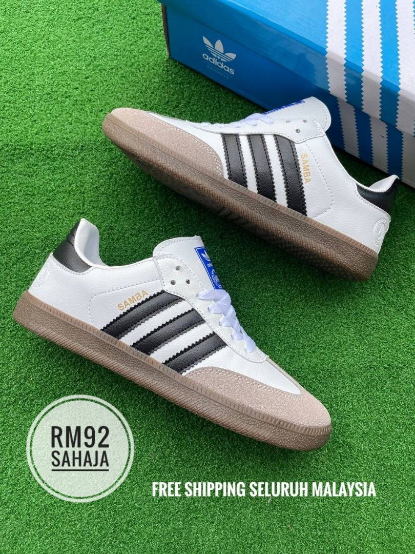 ADIDAS SAMBA PREMIUM WHITE BLACK, Men's Fashion, Footwear, Sneakers on ...