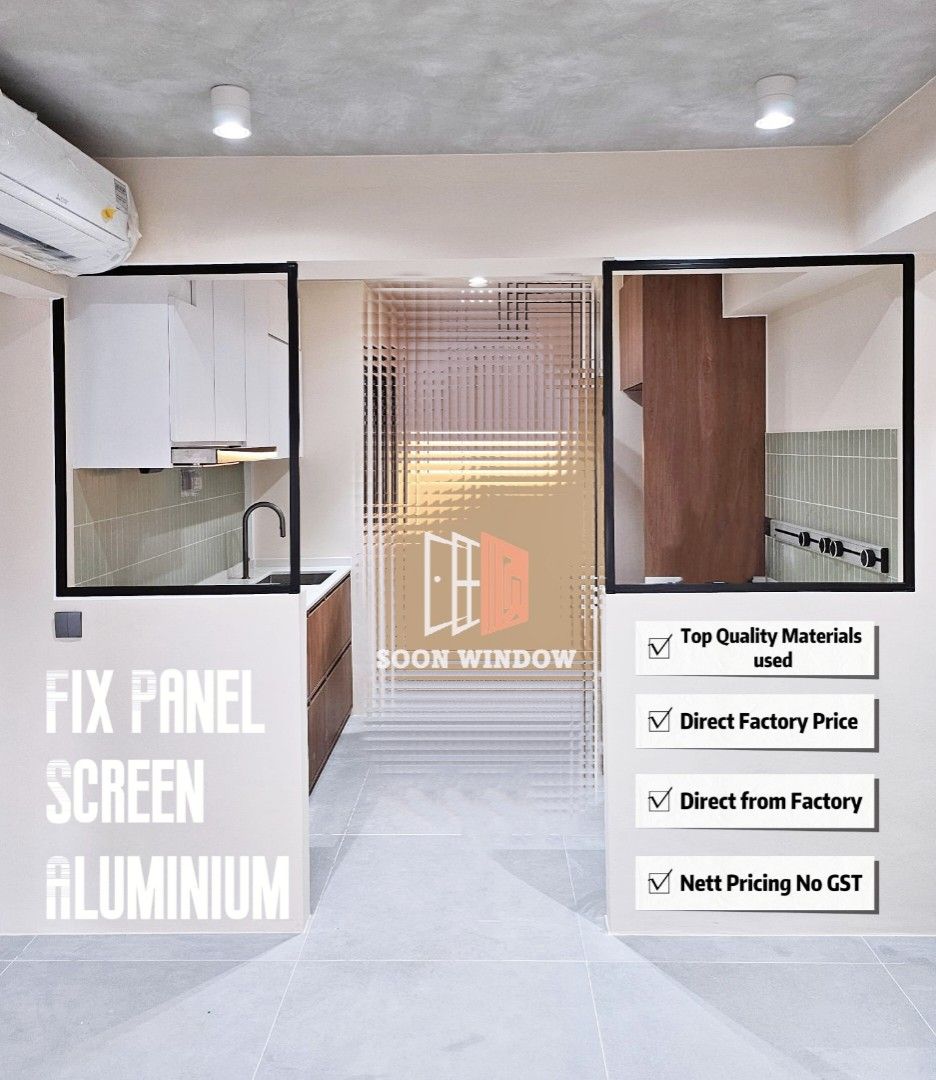 Aluminium Fix Panel | Kitchen Window | Glass Screen, Furniture & Home ...