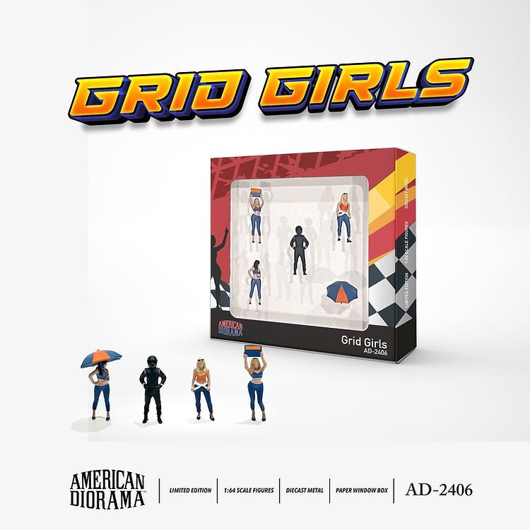 AMERICA DIORAMA 1:64 Figure Set - Grid Girls SKU: AD-2406 Diecast ...