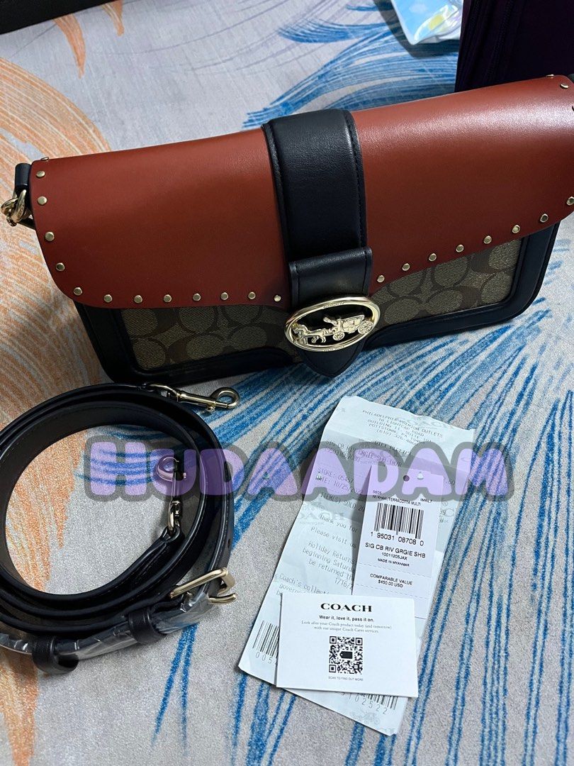 Authentic COACH GEORGIE SHOULDER BAG IN COLORBLOCK SIGNATURE CANVAS ...