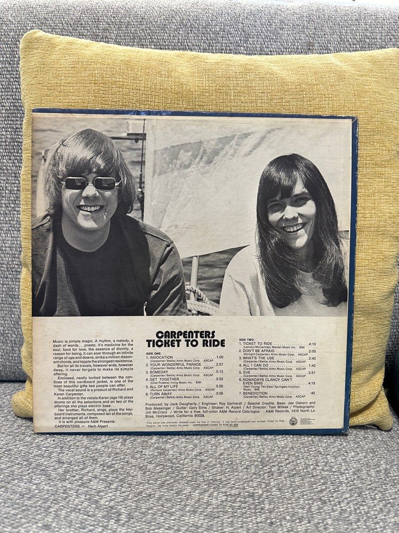 Carpenters - Ticket To Ride - Vinyl LP (Original Pressed, US, 1970 ...