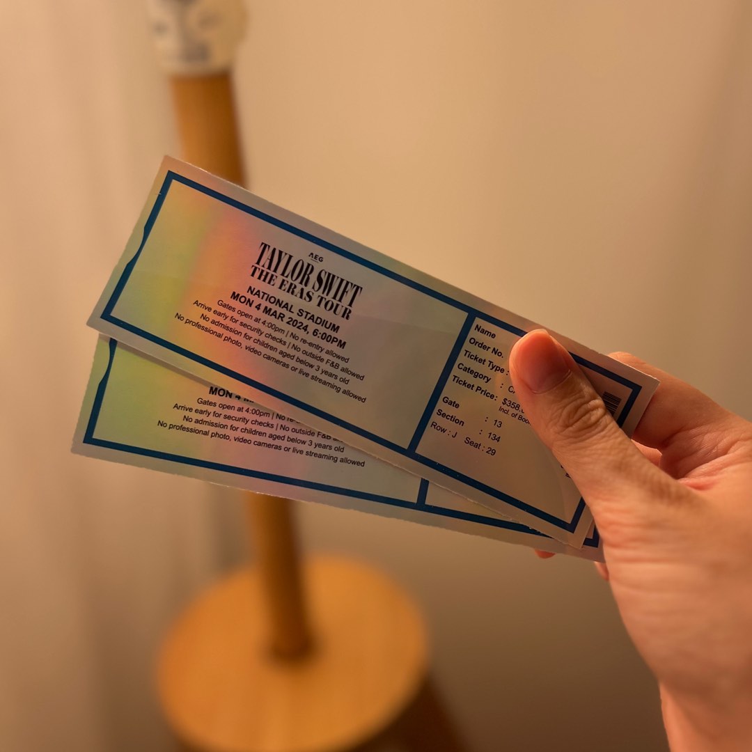 [CUSTOM] Taylor Swift Holographic Ticket, Hobbies & Toys, Memorabilia ...
