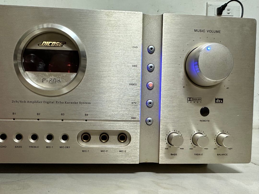 【台灣製造】DICOSE P808 真空管 卡拉OK擴大機 劇院5.1/綜合擴大機 可升降KEY 聲音優180W*5, 耳機及錄音音訊設備, 音樂播放裝置 MP3及CD 播放器在旋轉拍賣
