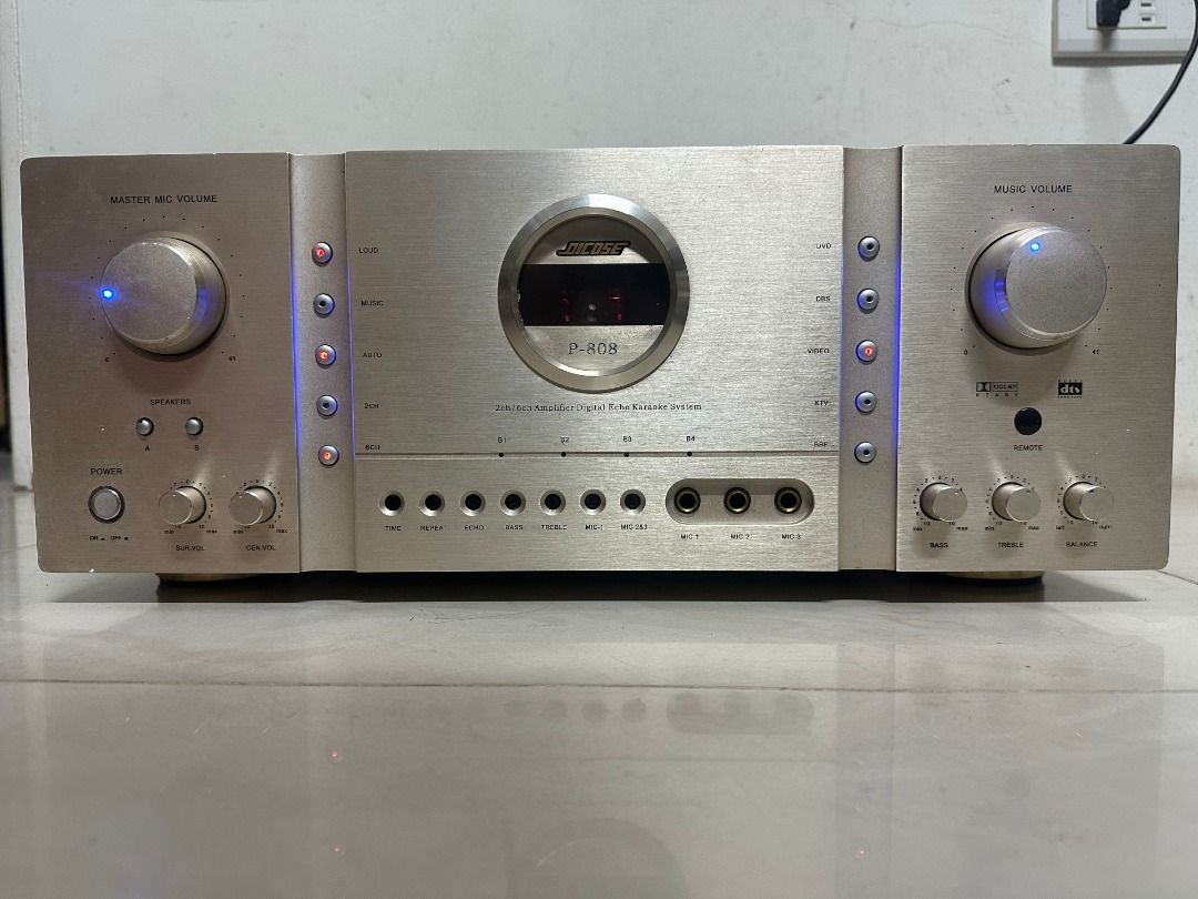 【台灣製造】DICOSE P808 真空管 卡拉OK擴大機 劇院5.1/綜合擴大機 可升降KEY 聲音優180W*5, 耳機及錄音音訊設備, 音樂播放裝置 MP3及CD 播放器在旋轉拍賣