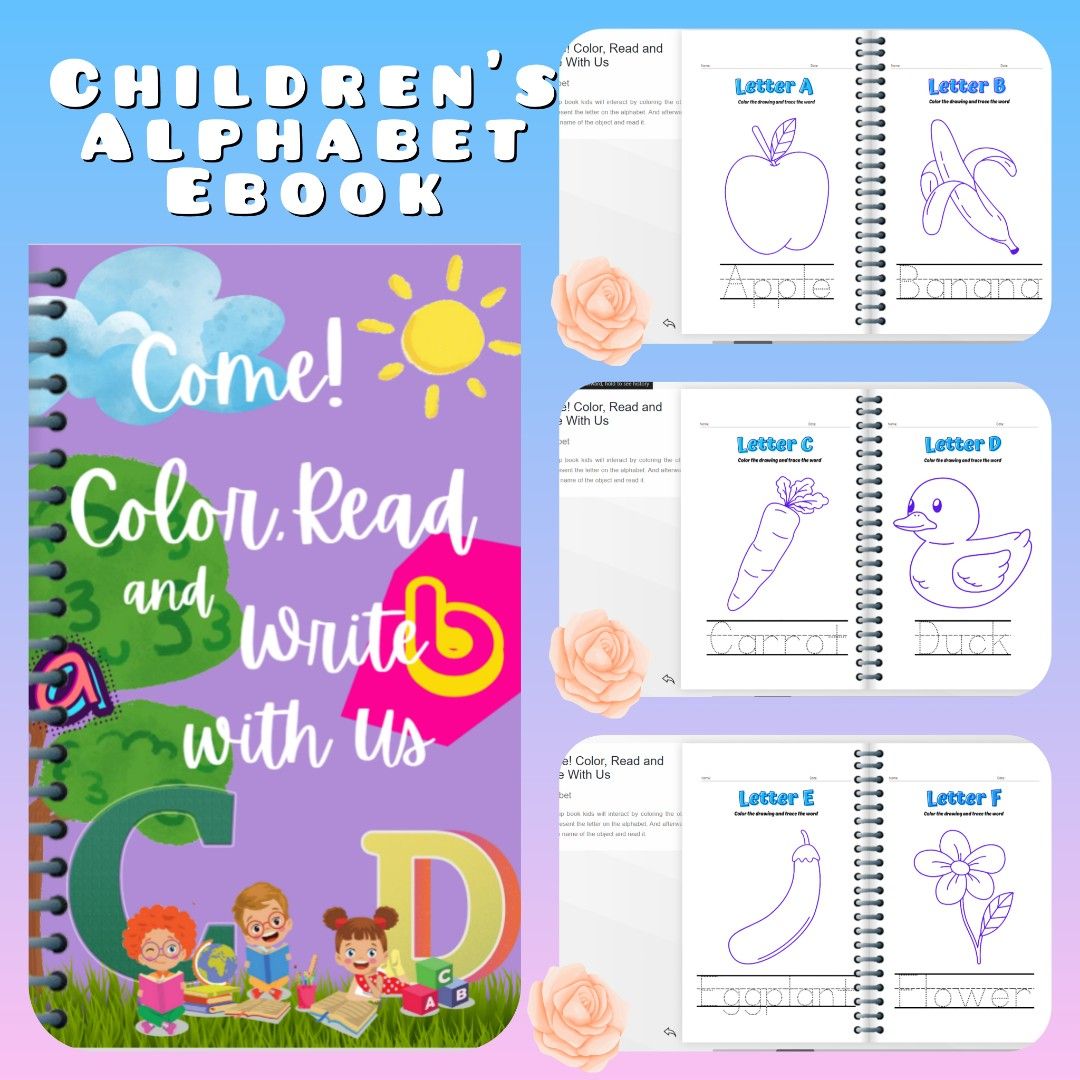 Digital product, editable and printable. "Come! Color, Read and Write ...