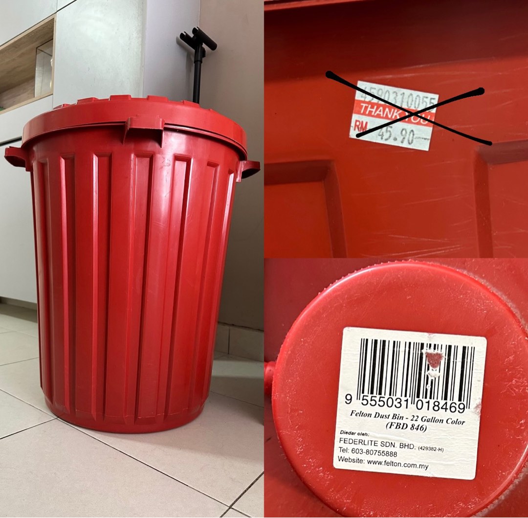 Dustbin/storage container, Furniture & Home Living, Home Improvement ...