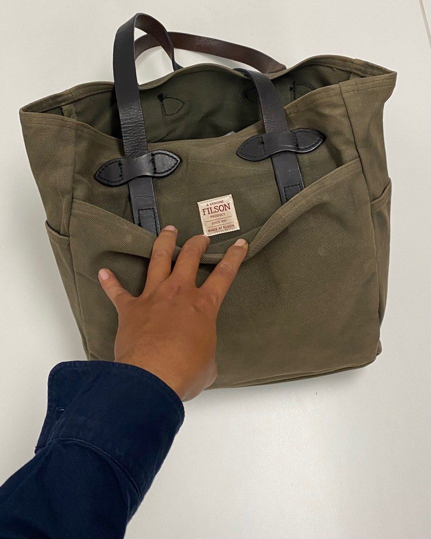 Filson Rugged Twill Olive Green, Fesyen Pria, Tas & Dompet , Tas ...
