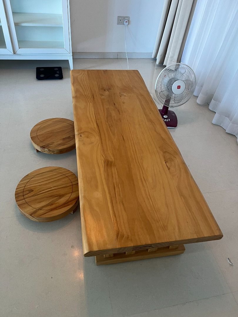 Japanese-Style Solid Wood Tatami Tea Low Table, Furniture & Home Living ...