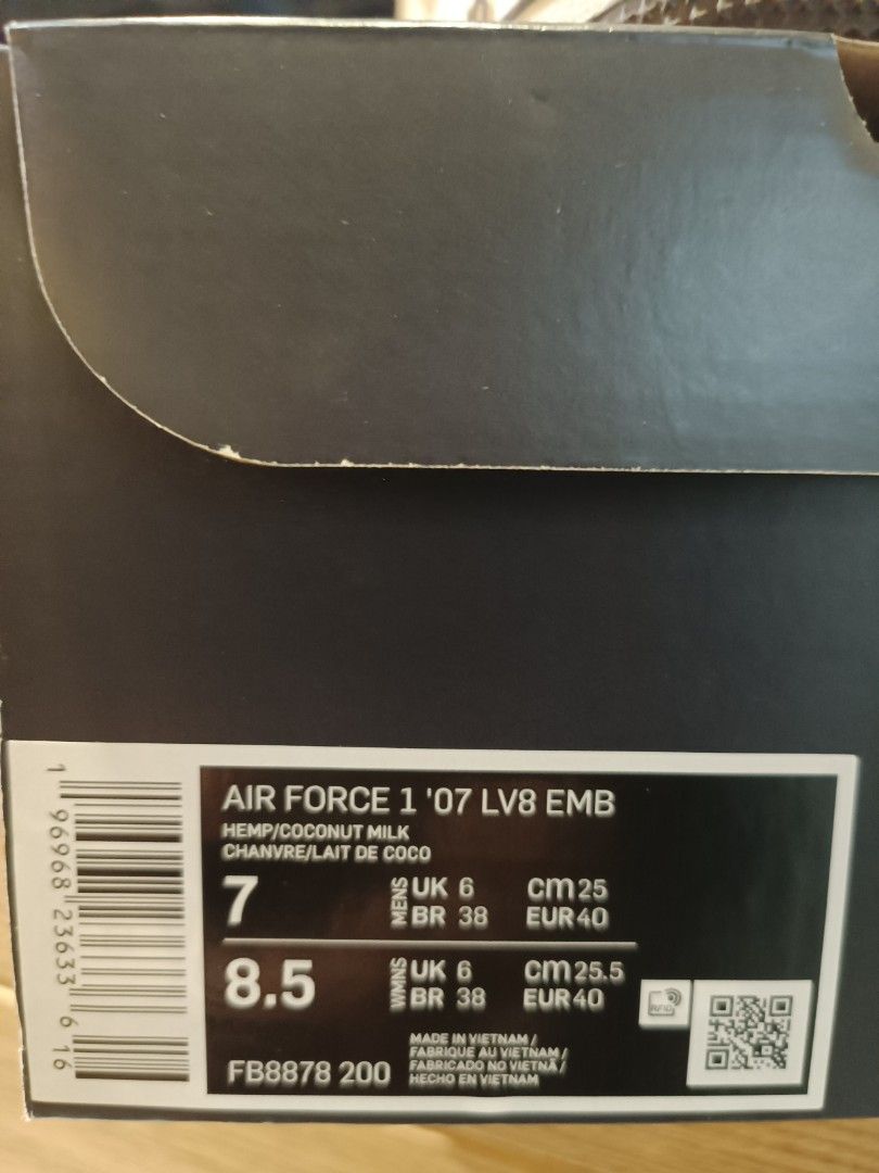 Nike Air force 1'07 LV8 EMB FB8878-200, Men's Fashion, Footwear ...