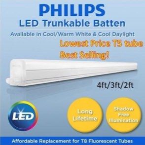 PHILIPS LED Batten Light (2ft 7W), Furniture & Home Living, Lighting ...