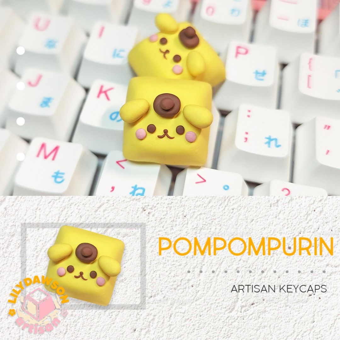 Pompompurin Custom Handmade POLYMER CLAY Artisan Keycap for Mechanical ...