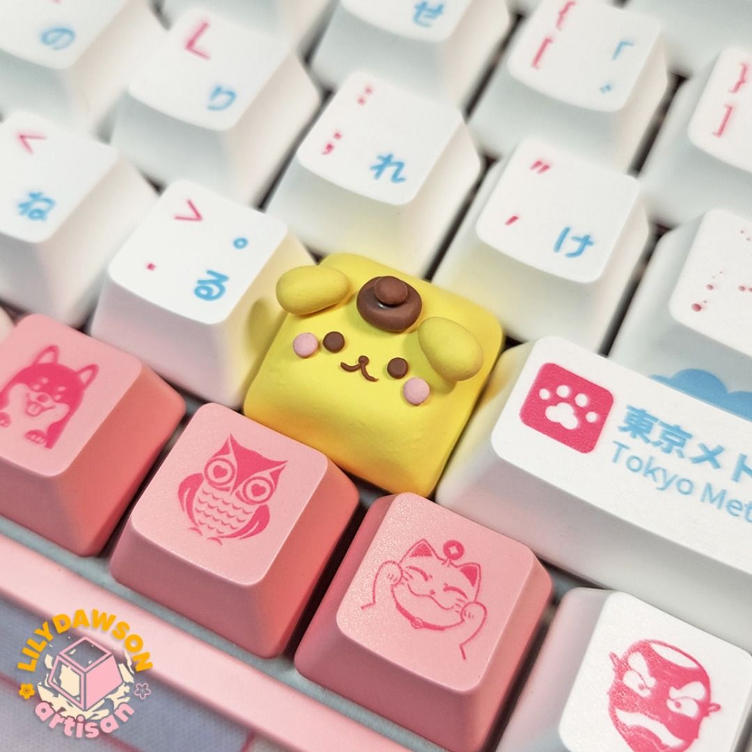 Pompompurin Custom Handmade POLYMER CLAY Artisan Keycap for Mechanical ...