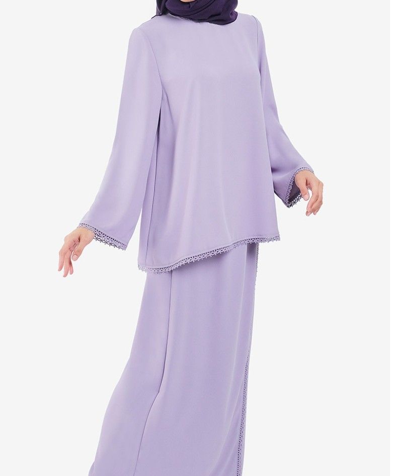 Poplook Kurung Beryl Lavender Sahmura Collection Raya 2024, Women's ...