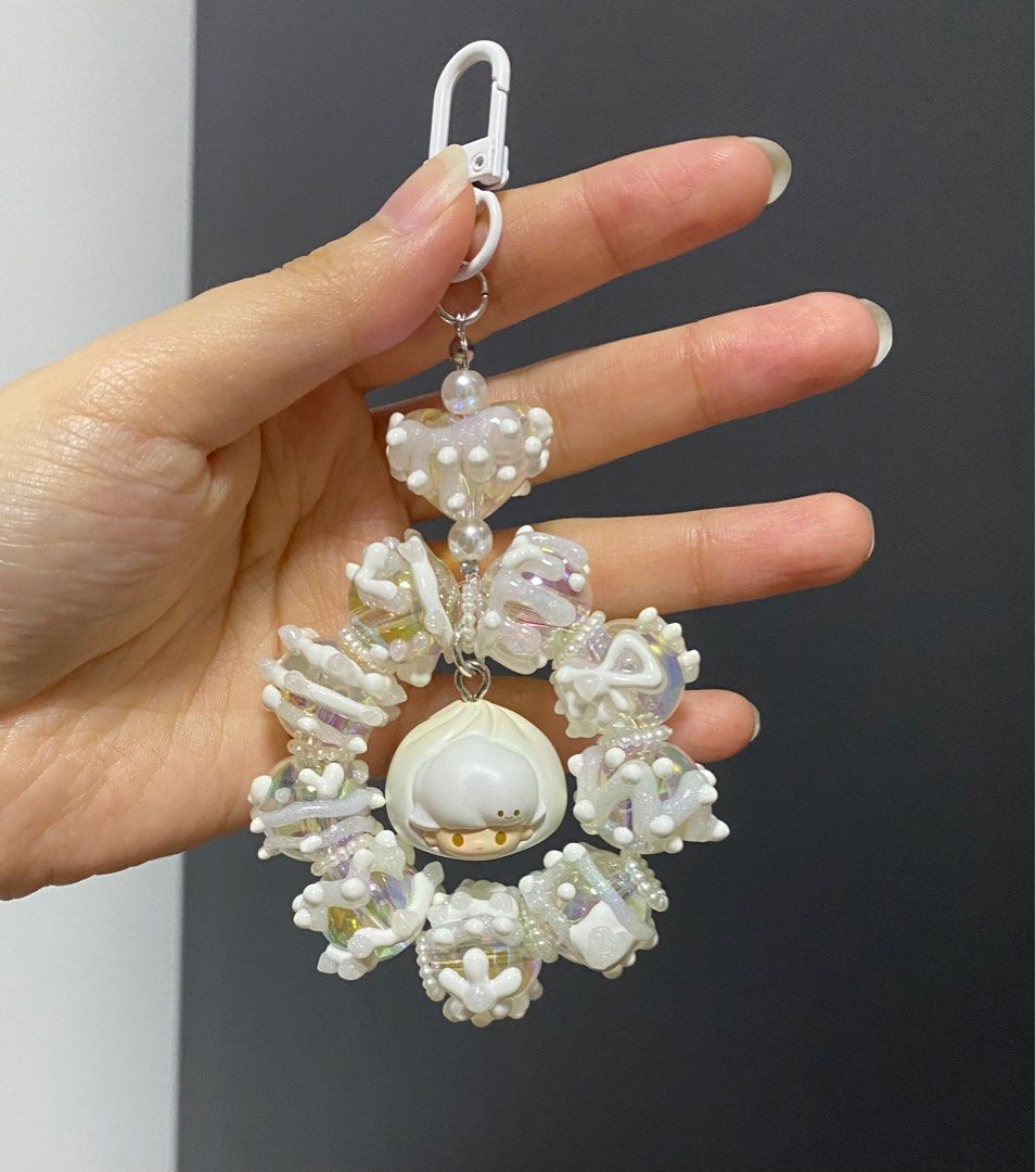 Popmart Popbean Dimoo hand painted DIY handmade phone strap / bag charm ...