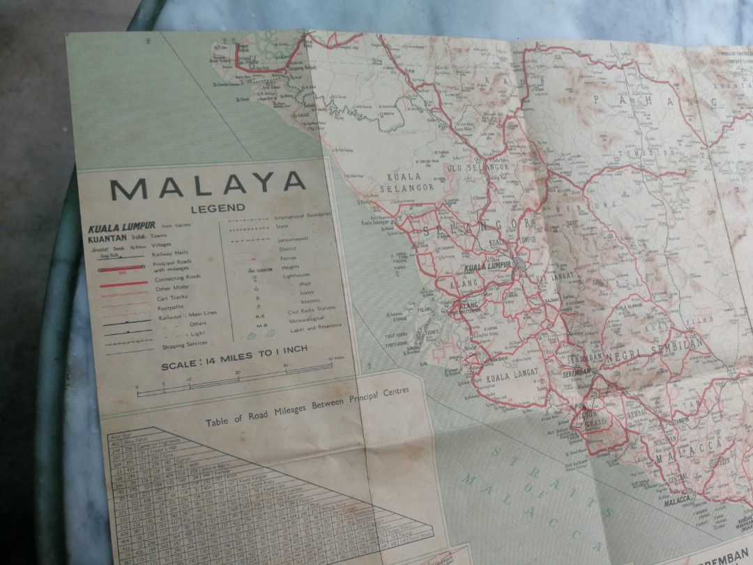 Rare Antique SHELL Road Map Of Malaya, Hobbies & Toys, Collectibles ...