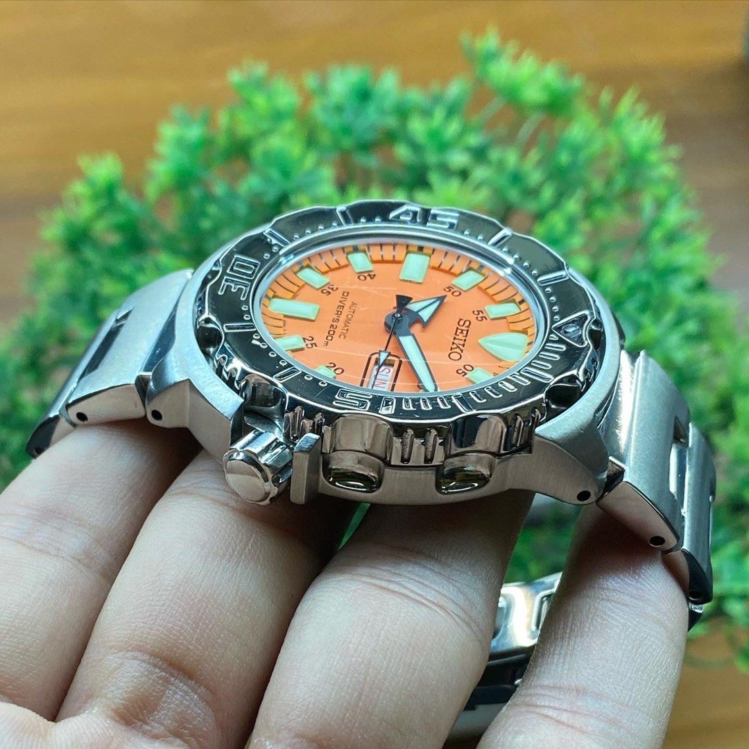 Seiko Monster Diver Orange Dial 7S26-0350 Automatic 42mm, Fesyen Pria, Jam Tangan di Carousell