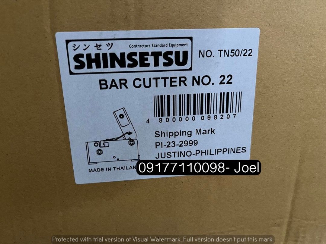 SHINSETSU MANUAL BAR CUTTER Specs: 22MM, Commercial & Industrial ...