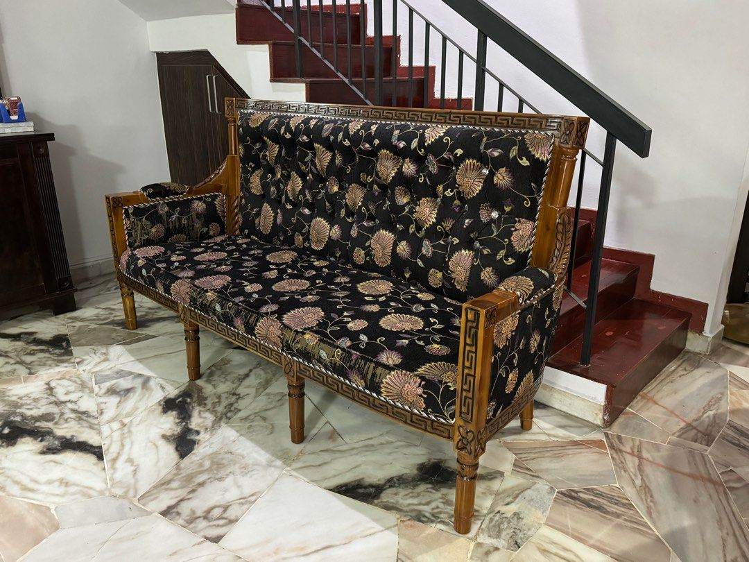 Sofa Kayu Jati, Furniture & Home Living, Furniture, Sofas on Carousell