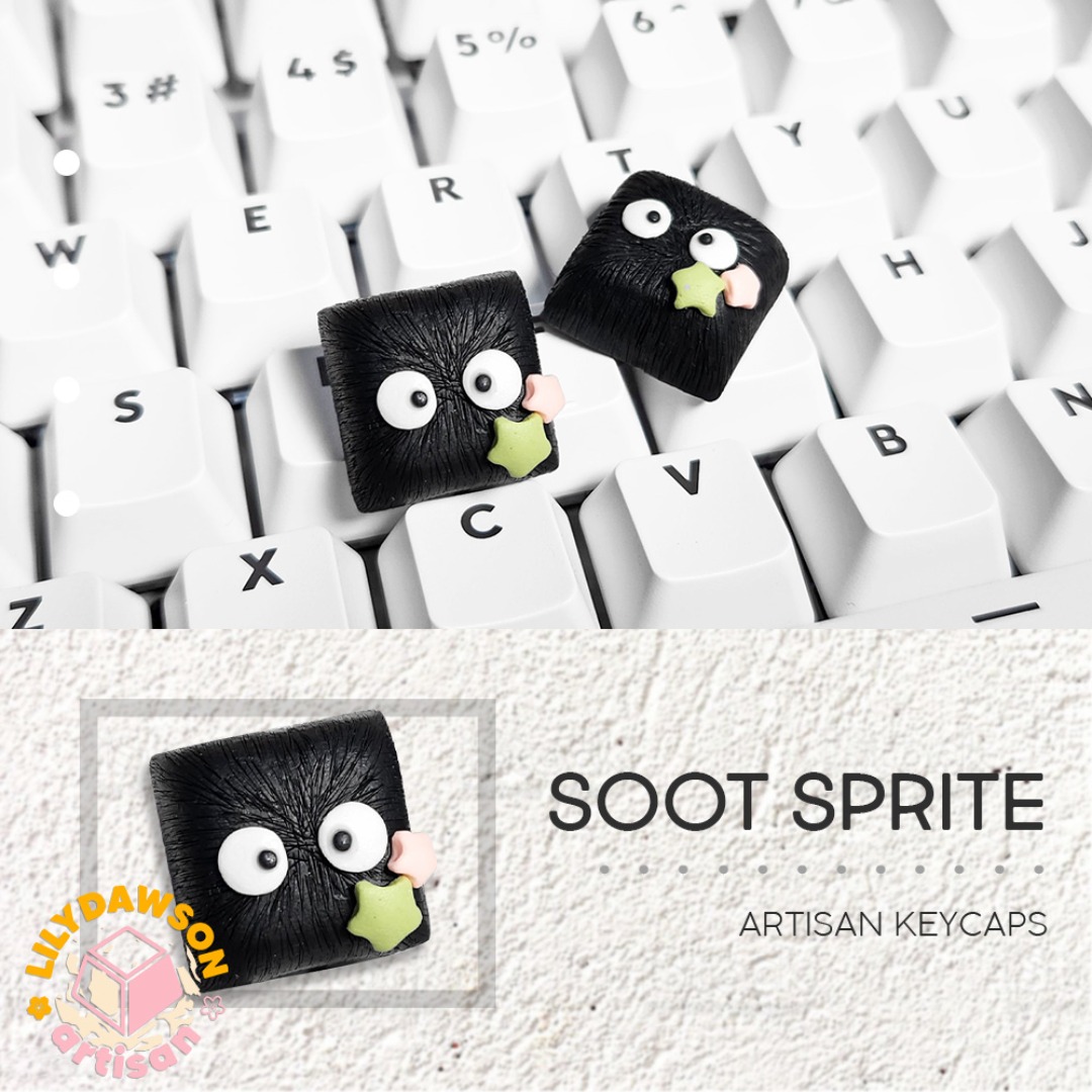 Soot Sprites Spirited Away POLYMER CLAY Artisan Keycap for Mechanical ...
