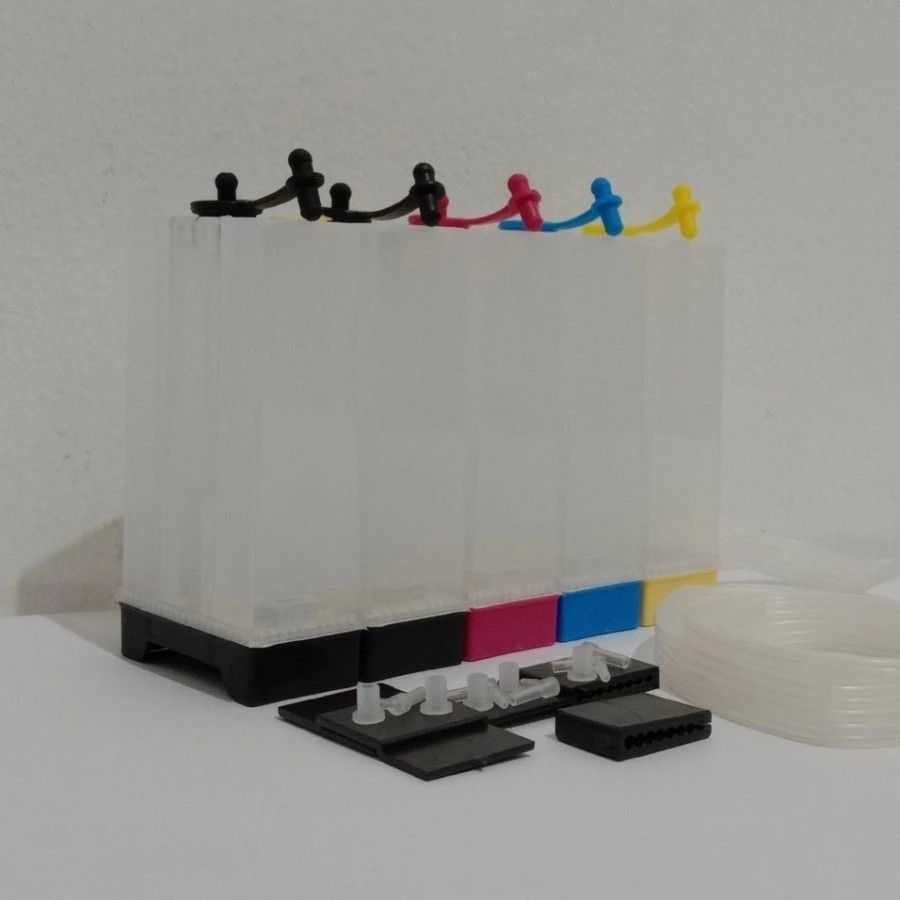 Tabung Tinta Eco Solvent Dye 5 Warna CISS UV DTF DTG Ink Tank Printer ...