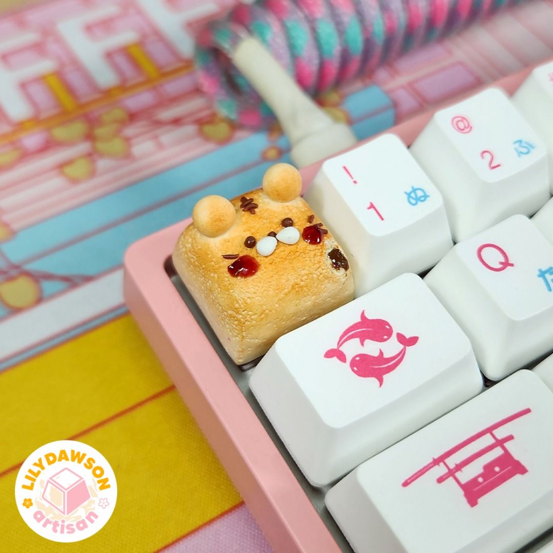 Tiger Bread Handmade POLYMER CLAY Artisan Keycap for Mechanical ...
