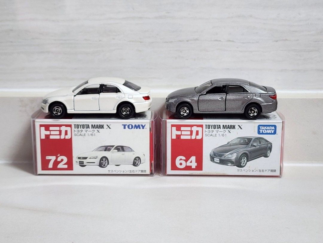 Tomica No.72 Toyota Mark X Pearl White No. 64 Toyota Mark X Grey 2 Pieces Set, Hobbies & Toys ...