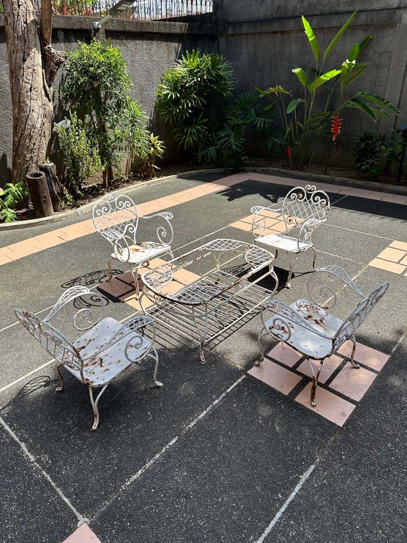 Vintage Garden Set Heavy, Furniture & Home Living, Outdoor Furniture on ...