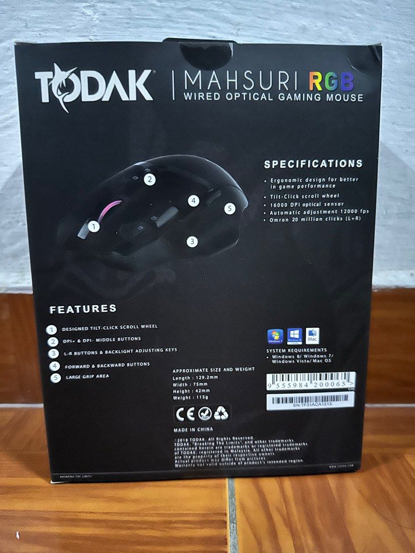 Wired optical gaming mouse, Computers & Tech, Parts & Accessories ...
