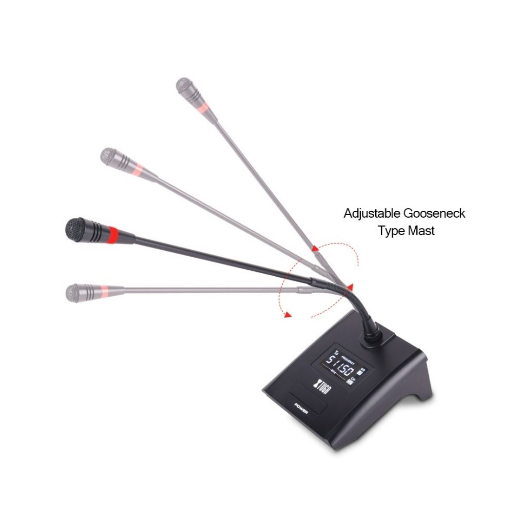 XTUGA CM280 UHF 8 Channels Flexible Professional Gooseneck Conference ...