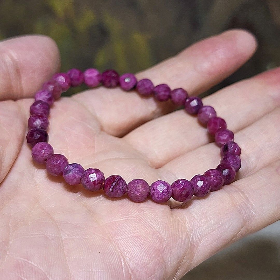 rough cut ruby bracelet